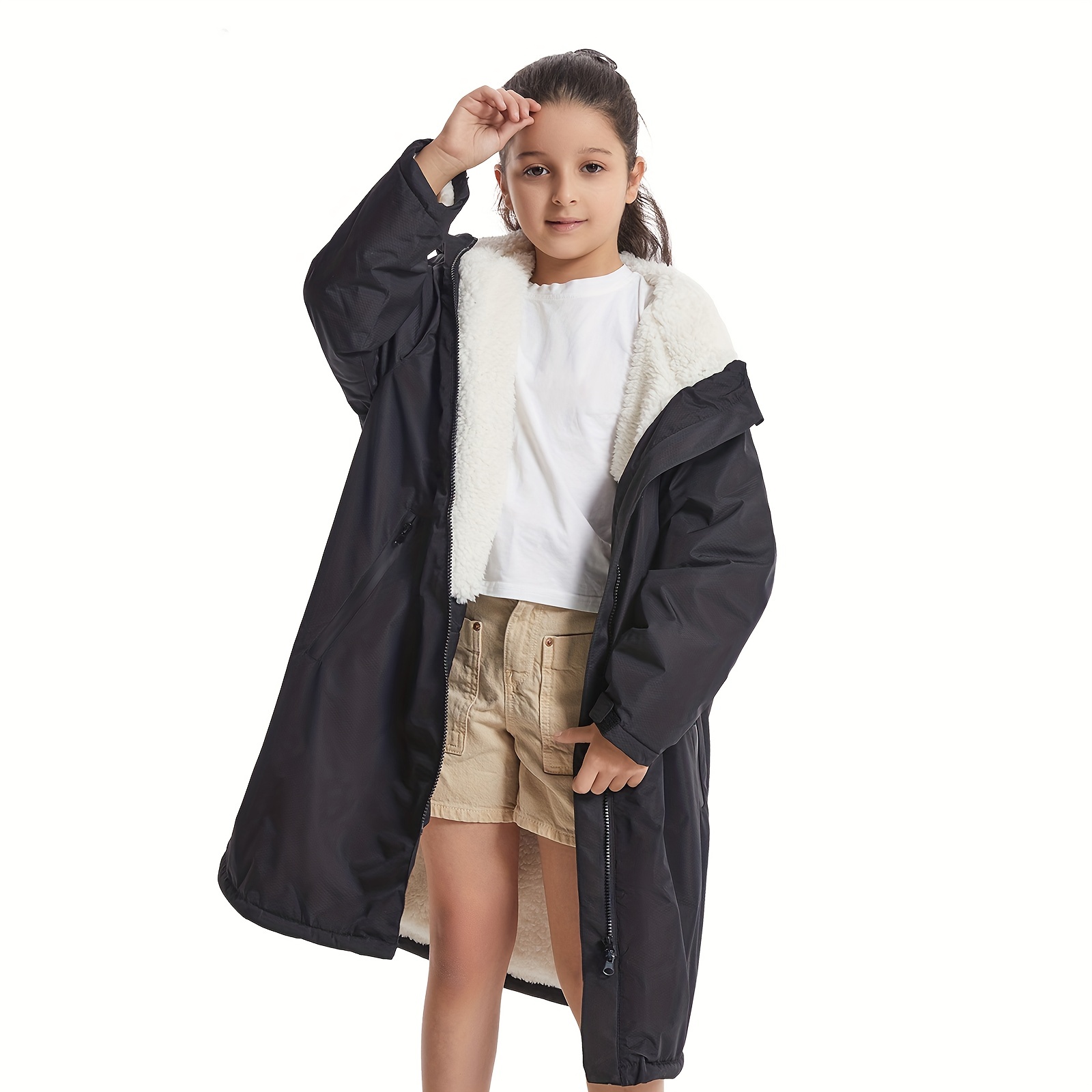 Kids Waterproof Changing Robe Two Pockets Inside Thick Warm - Temu ...