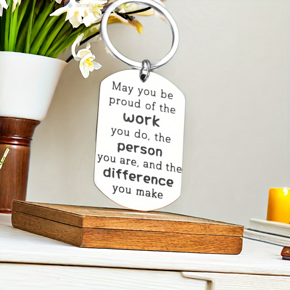 1pc Inspirational Steel Keychain For Employee And Men - Jewelry ...