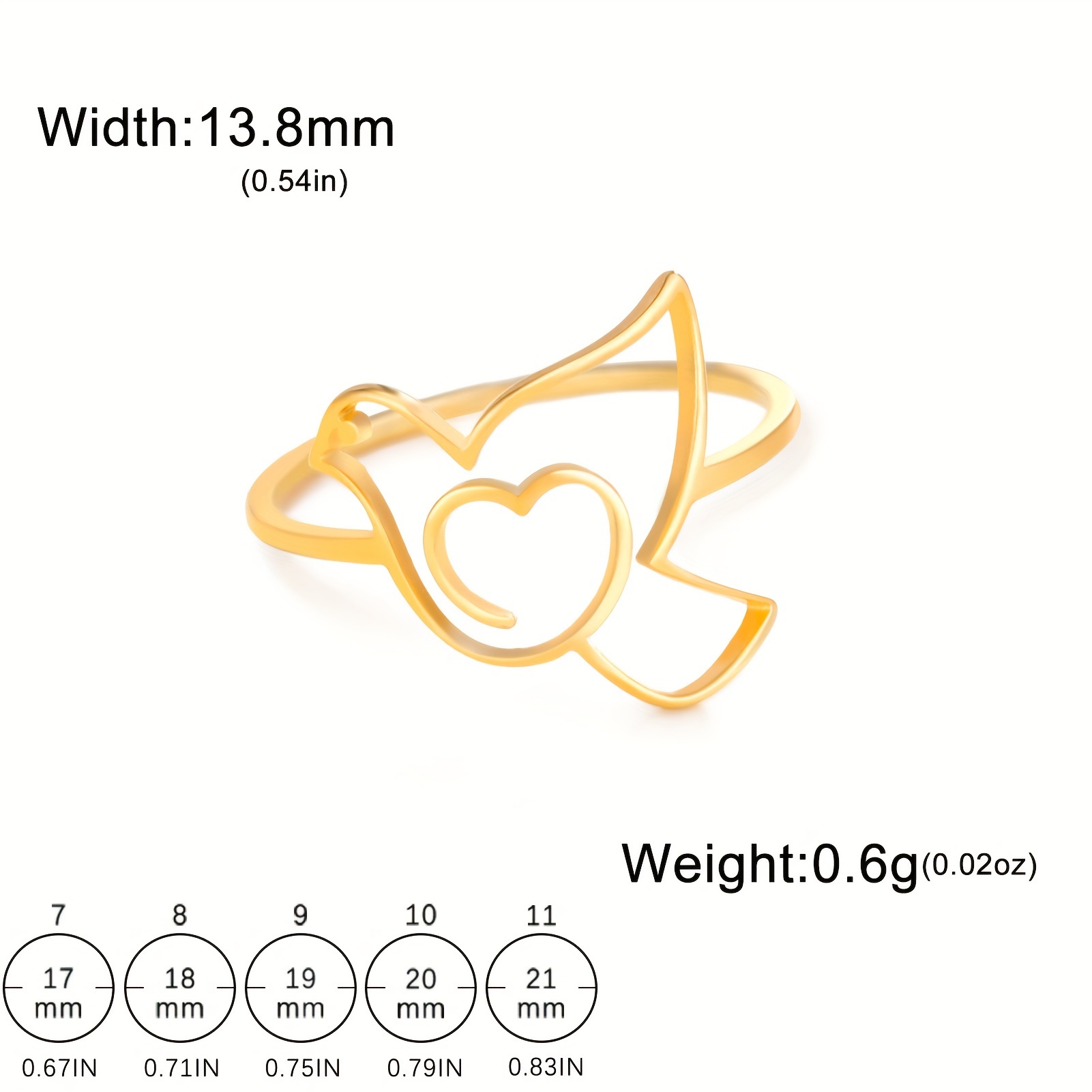 Stylish Hollow Bird Peace Dove Stainless Steel Finger Ring - Temu Denmark