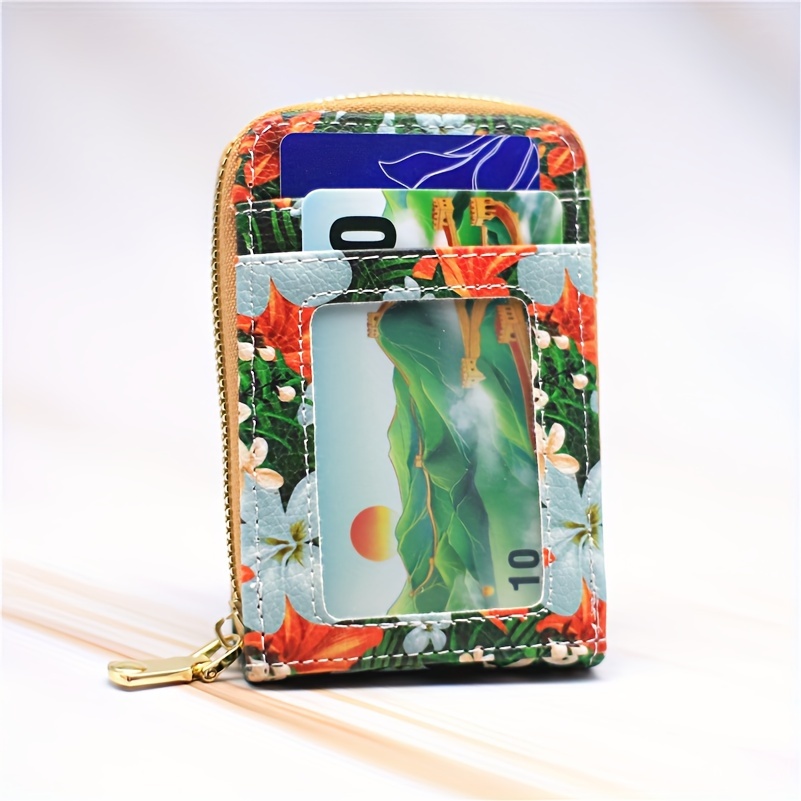 Trendy Pattern Card Holder Portable Zipper Organ Multi slots - Temu Canada