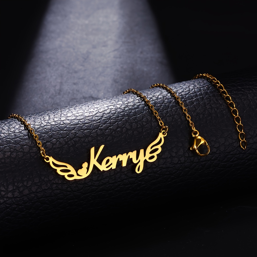 Customized Golden Wing Personalized Name Pendant Necklace - Temu United ...
