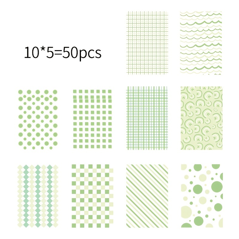 Sweet Series Ledger Stickers Non-sticky Cute Plaid Set Material Paper ...