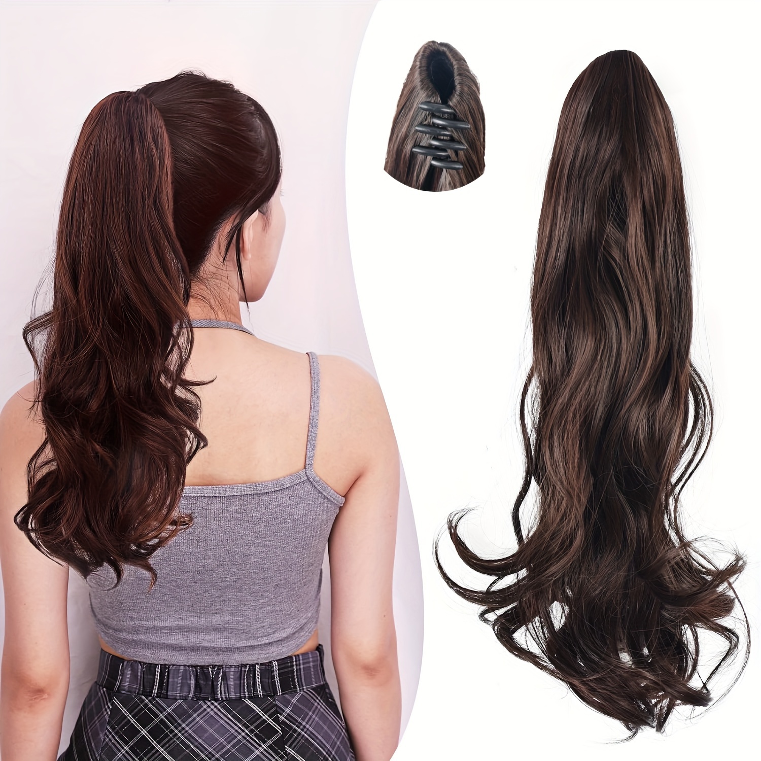 Claw Clip tail Extension Clip In Wavy tail Hair - Temu Australia