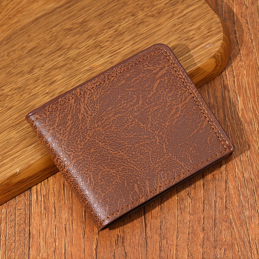 1pc Mens Round Corner 2 Fold Snap Button Wallet Card Holder - Temu