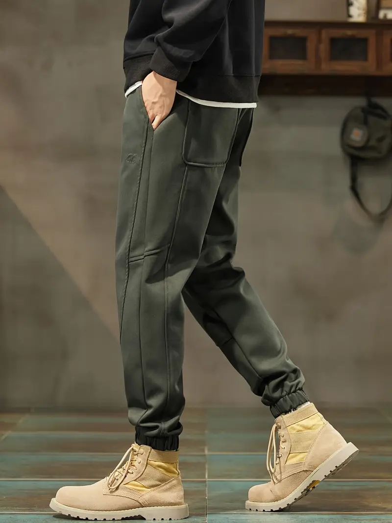 Mens Stylish Comfy Solid Joggers Pockets Active Breathable Temu