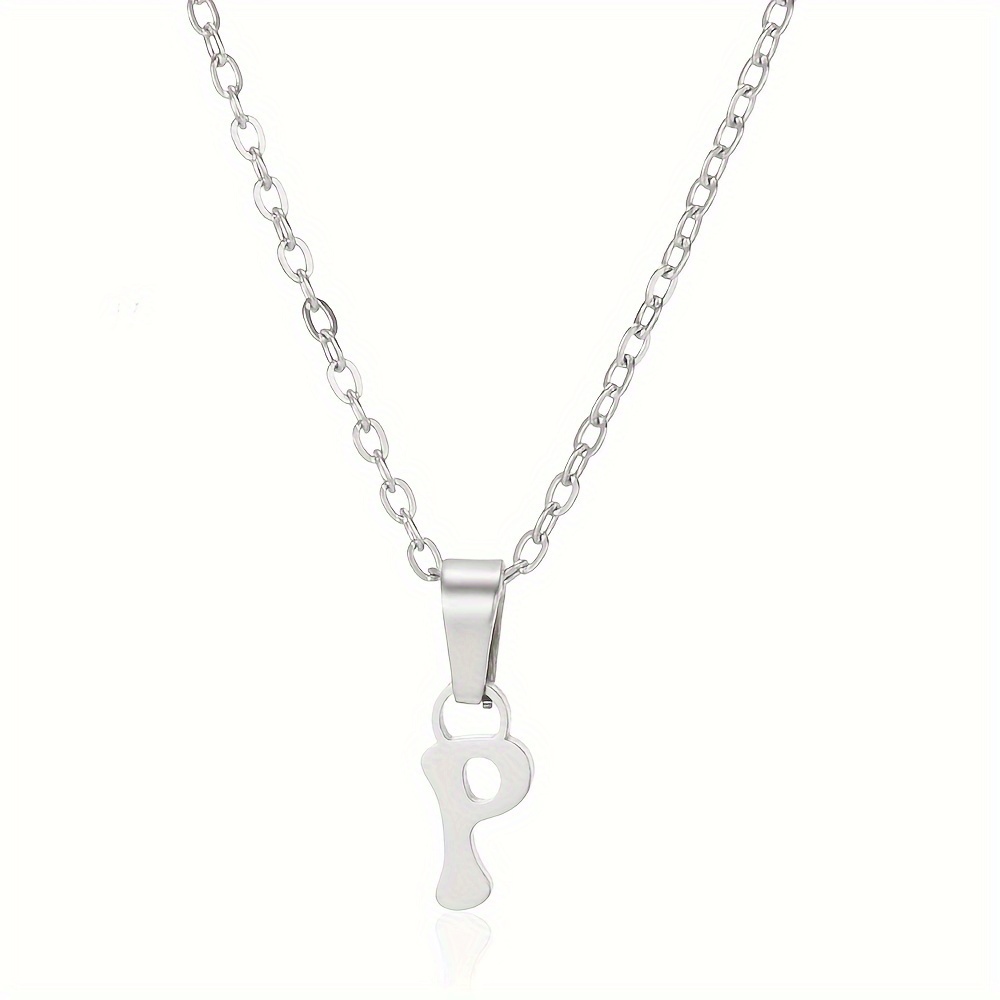 Personality Simple 18k Gold Plated Stainless Steel Small English Letter ...