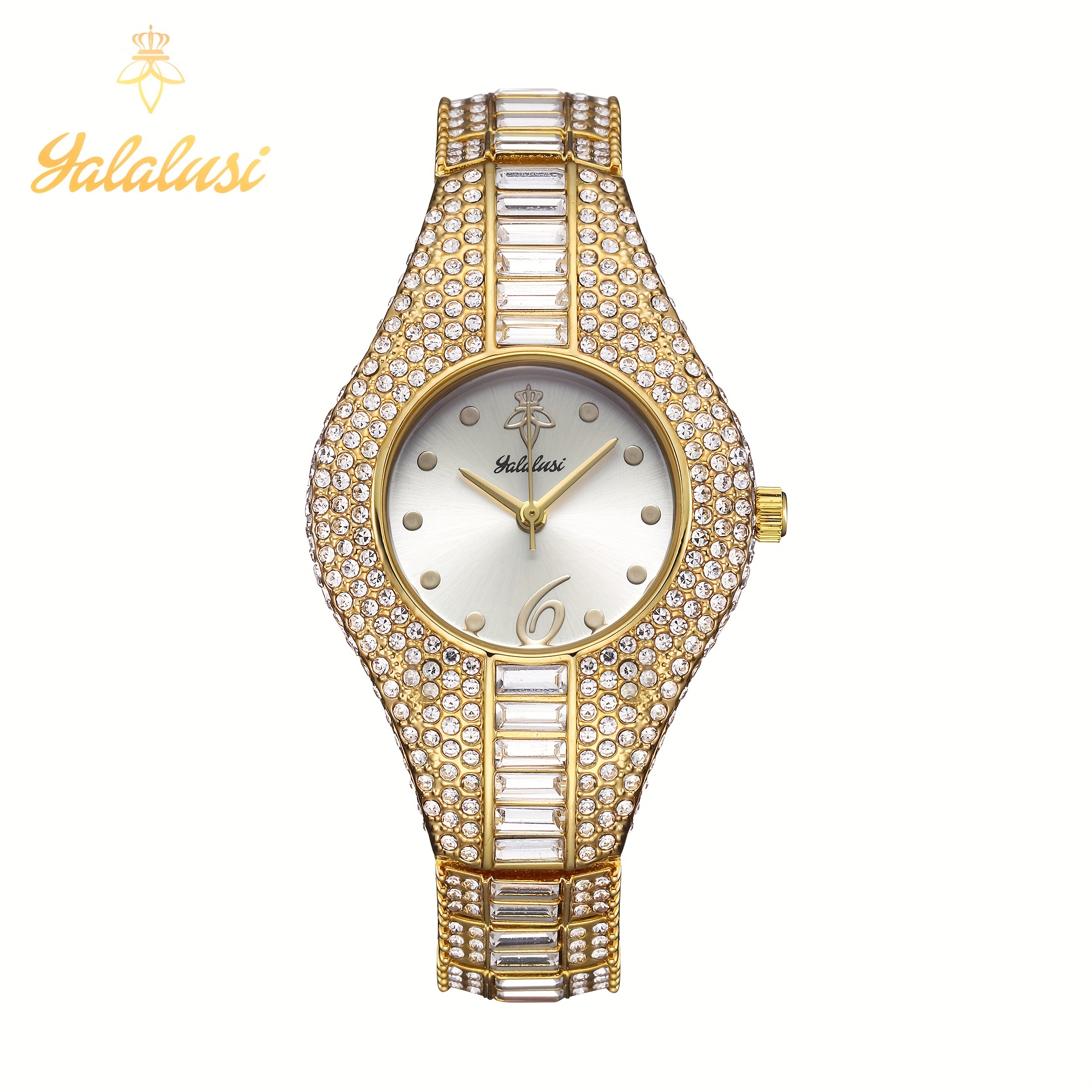 Women's Watch Luxury Rhinestone Quartz Bracelet Watch Wr - Temu United ...