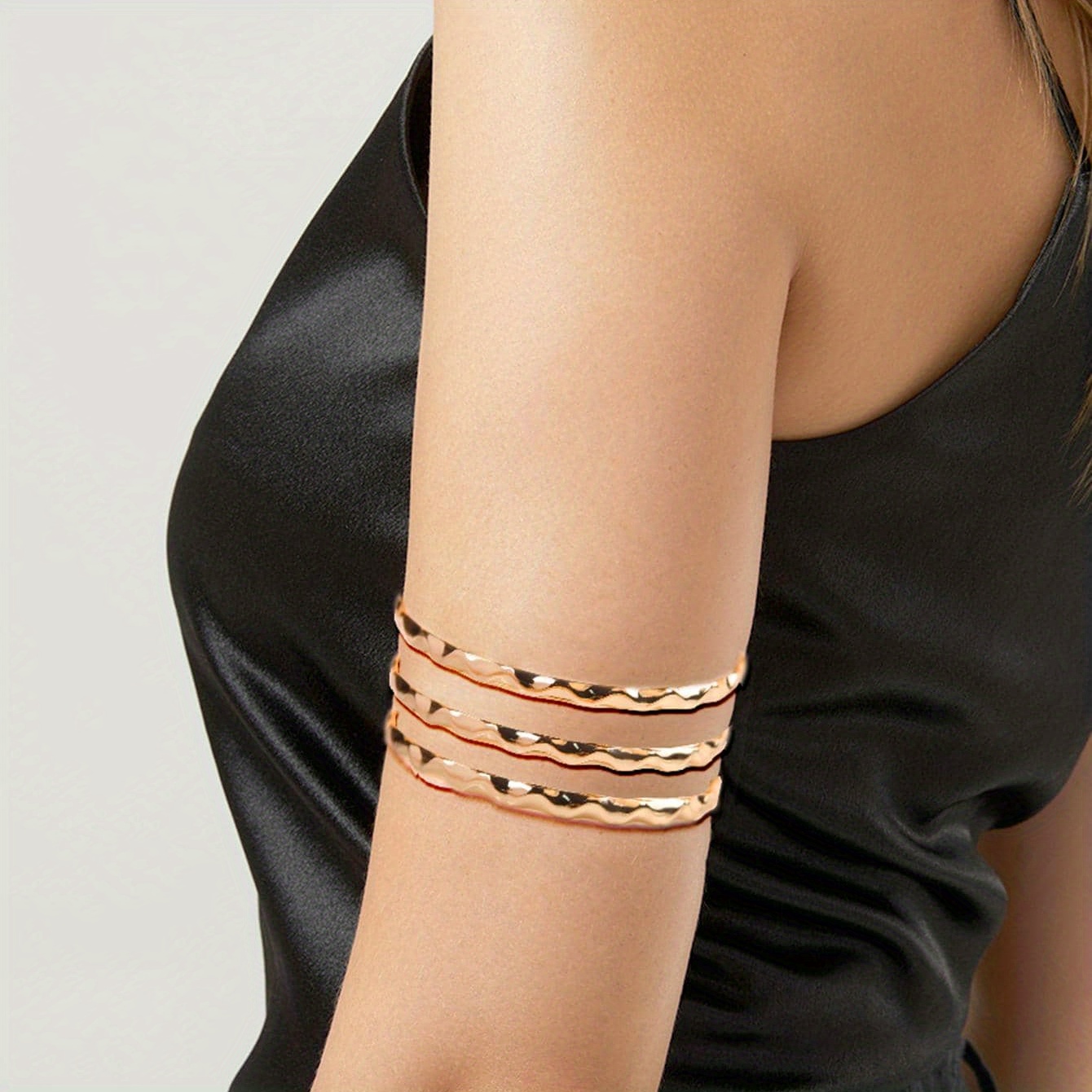 Simple Metal Line Armband Adjustable Multilayer Vintage Style Arm ...