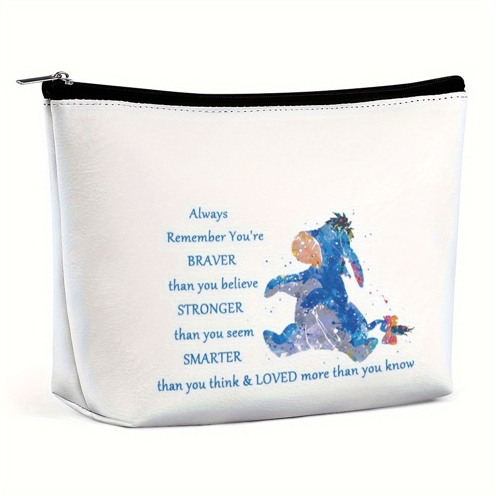 Cute Eeyore Print Makeup Bag, Portable Comestic Storage Pouch, Toiletry ...