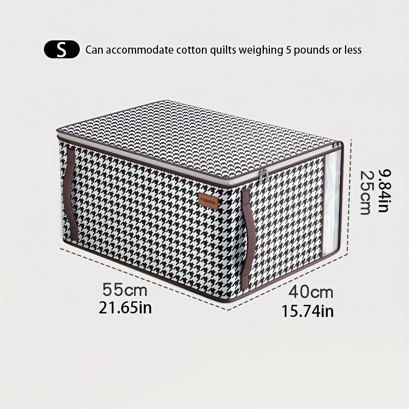 Houndstooth Quilts Storage Basket Handles Large Reusable Box - Temu ...