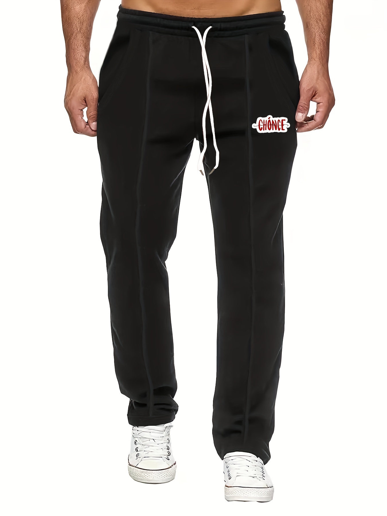 Stylish Letter Pattern Printed Men's Trendy Trousers Pockets - Temu ...