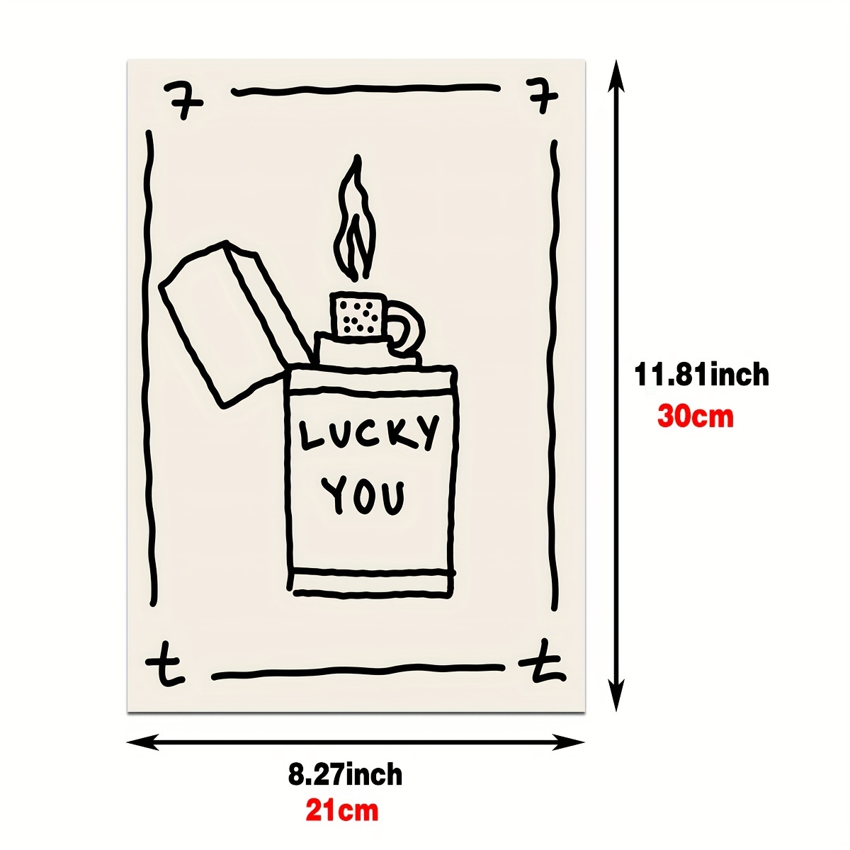 Lighter Lucky Quote Print Poster Retro Wall Decor Cute Art - Temu South ...