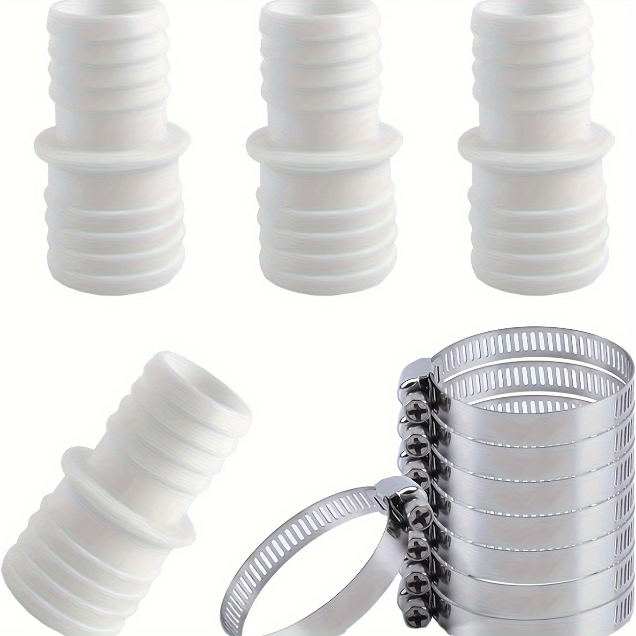4pcs 워터 호스 커넥터 커플 링 호스 노즐 직경 32mm 38mm 스테인레스 스틸 호스 클램프가있는 수영 Temu
