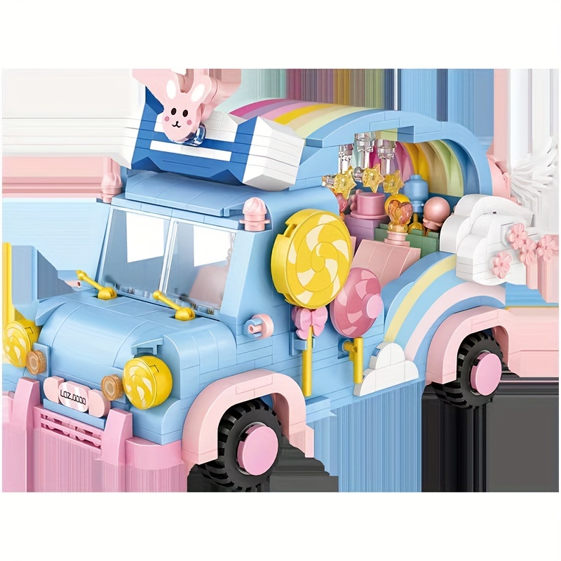 puzzle building blocks insert mini car model rainbow car toy - Temu ...