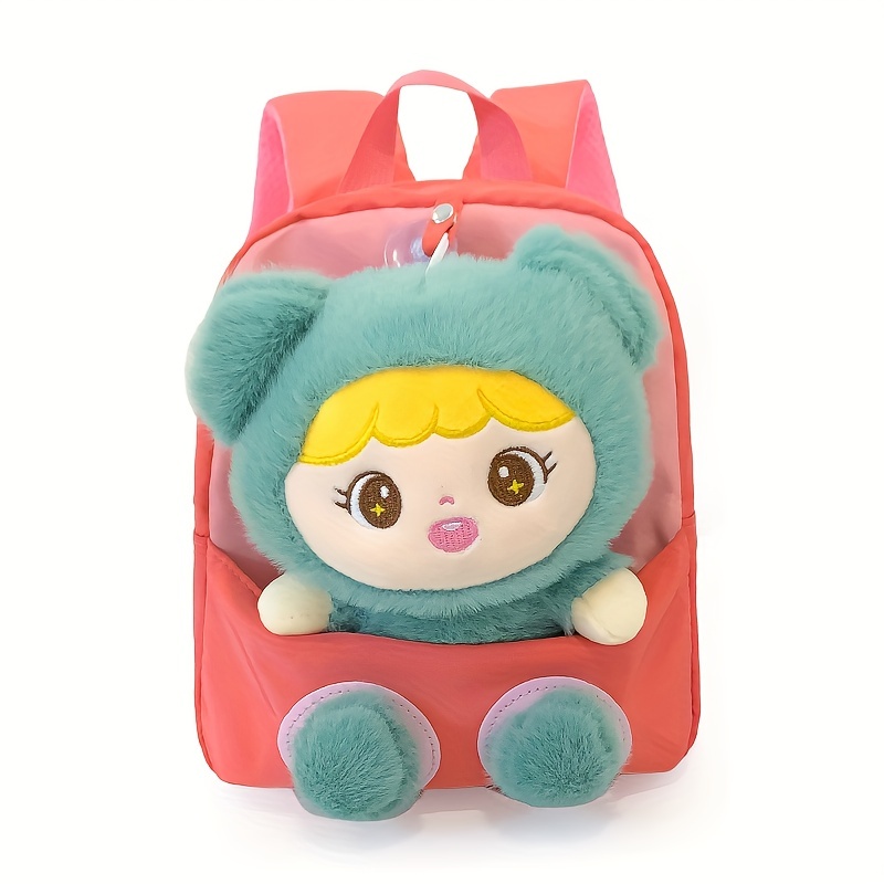 Kawaii Cartoon Plush Doll Childrens Schoolbag Kindergarten Backpack For ...