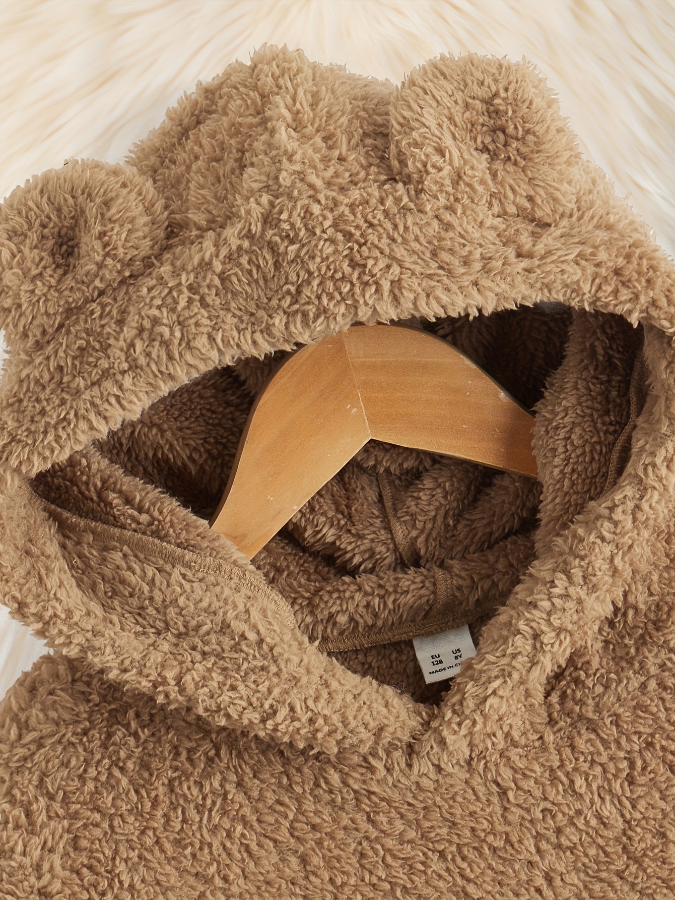 Girls Casual Teddy Hoodie Pockets Front Plush Fleece Warm Hooded Fuzzy ...