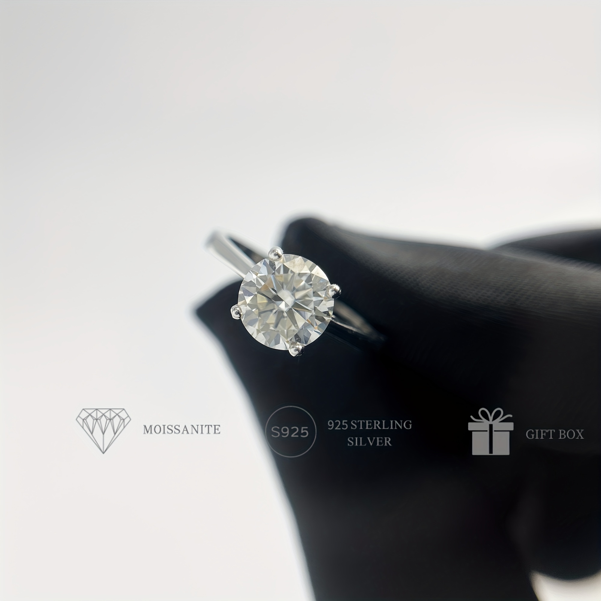 S925 Silver 1-2 Carat Classic Ring - Temu United Kingdom