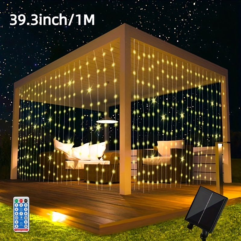 300led Solar Curtain Light 8 Lighting Modes Fairy Tale Light - Temu ...