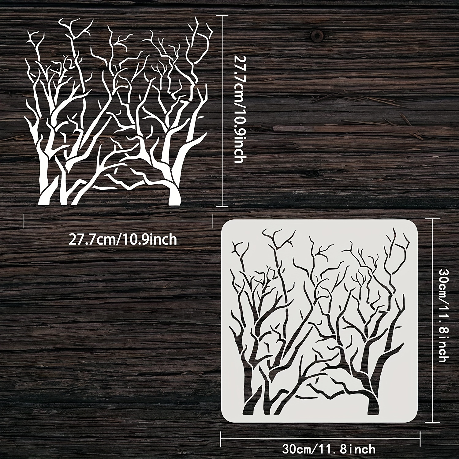 1pc Tree Stencil With Branches 11.8x11.8inch Reusable Tree Drawing ...