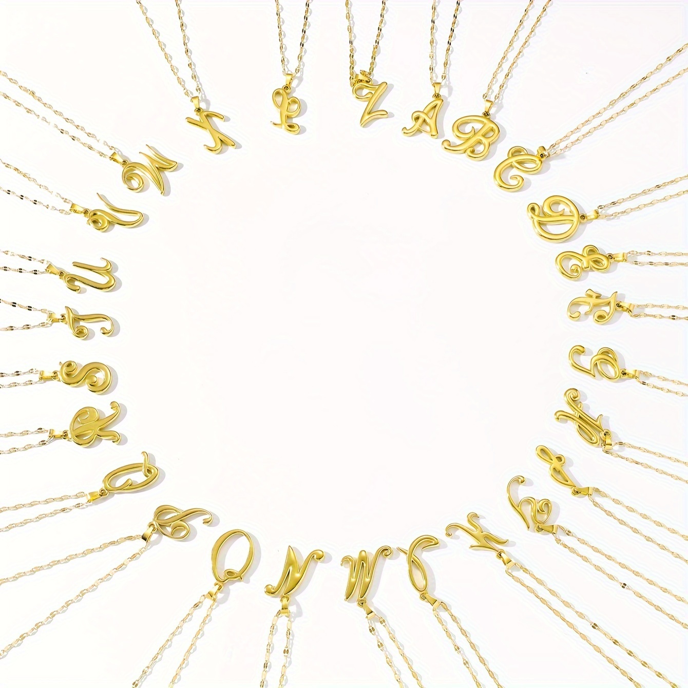 Retro Style Stainless Steel Electroplated 26 Letters Pendant - Temu ...