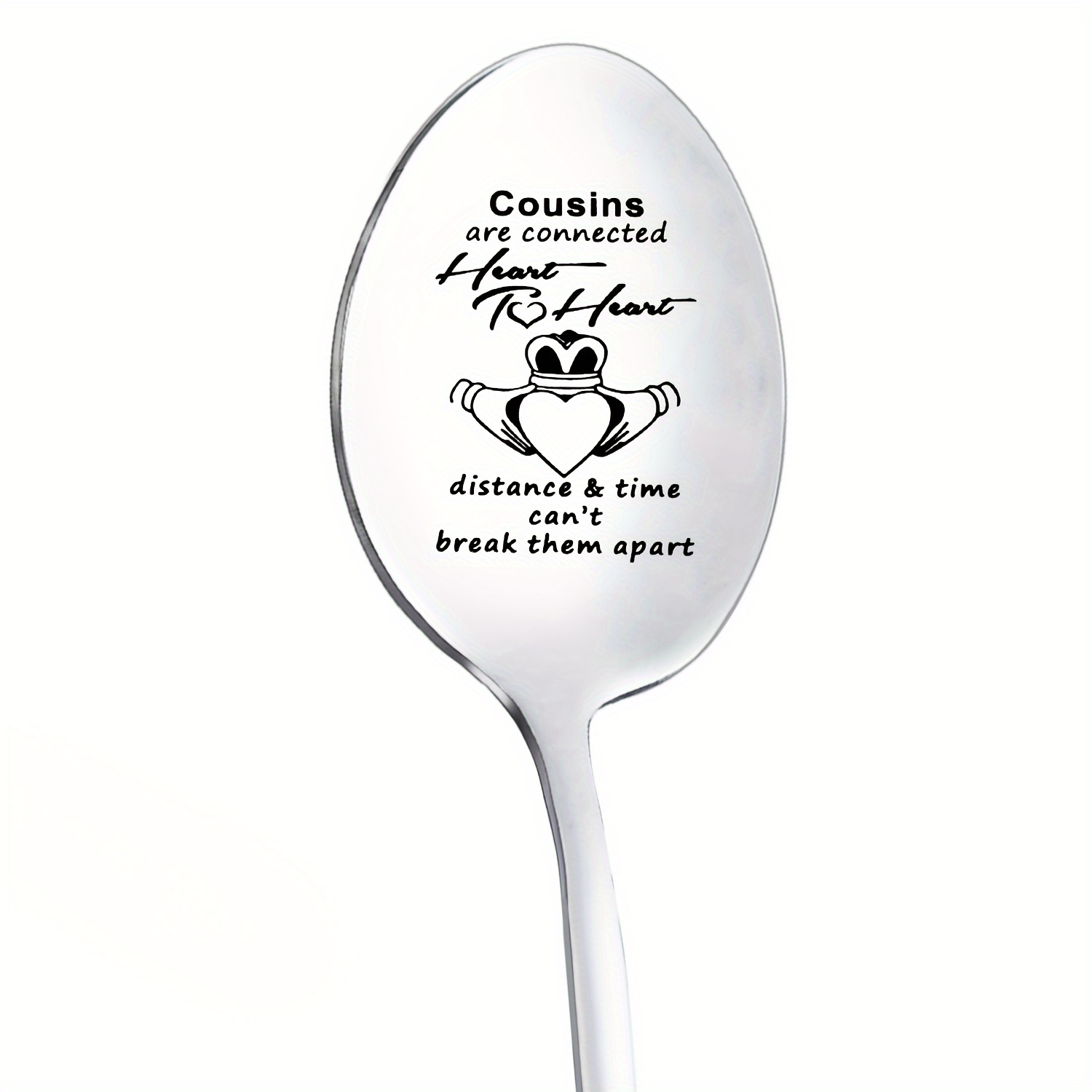 Stainless Steel Spoon "cousins Connected" Engraved Spoon - Temu New Zealand