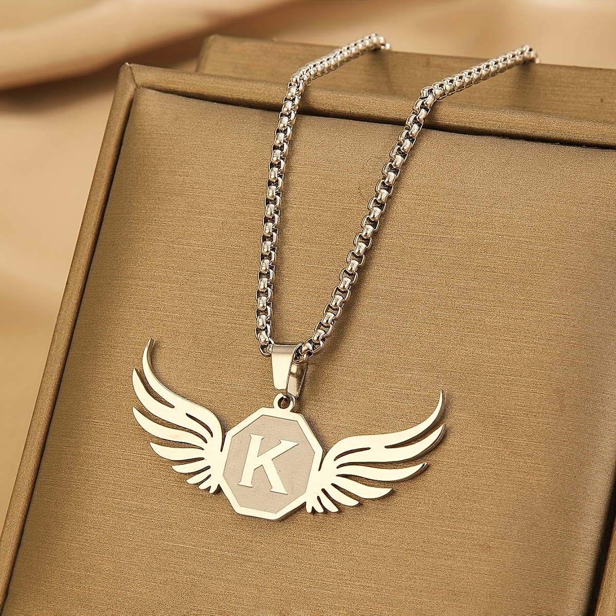 Angel Wings Custom Name Initials Necklace Women Men - Temu Australia