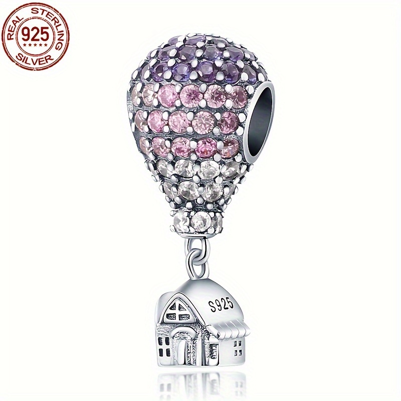 925 Sterling Silver Butterfly Hot Air Balloon Charm Pendant - Temu Denmark