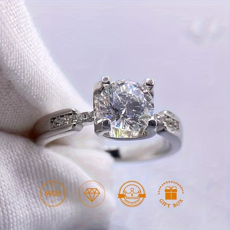1 Carat Round Moissanite Ring Vintage Stylish Exquisite - Temu United ...