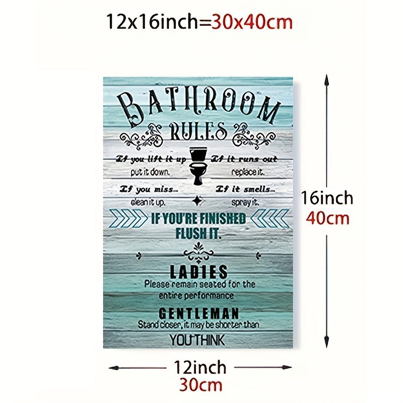 Bathroom Decor Rustic Funny Rules Prints Signs Farmhouse - Temu New Zealand