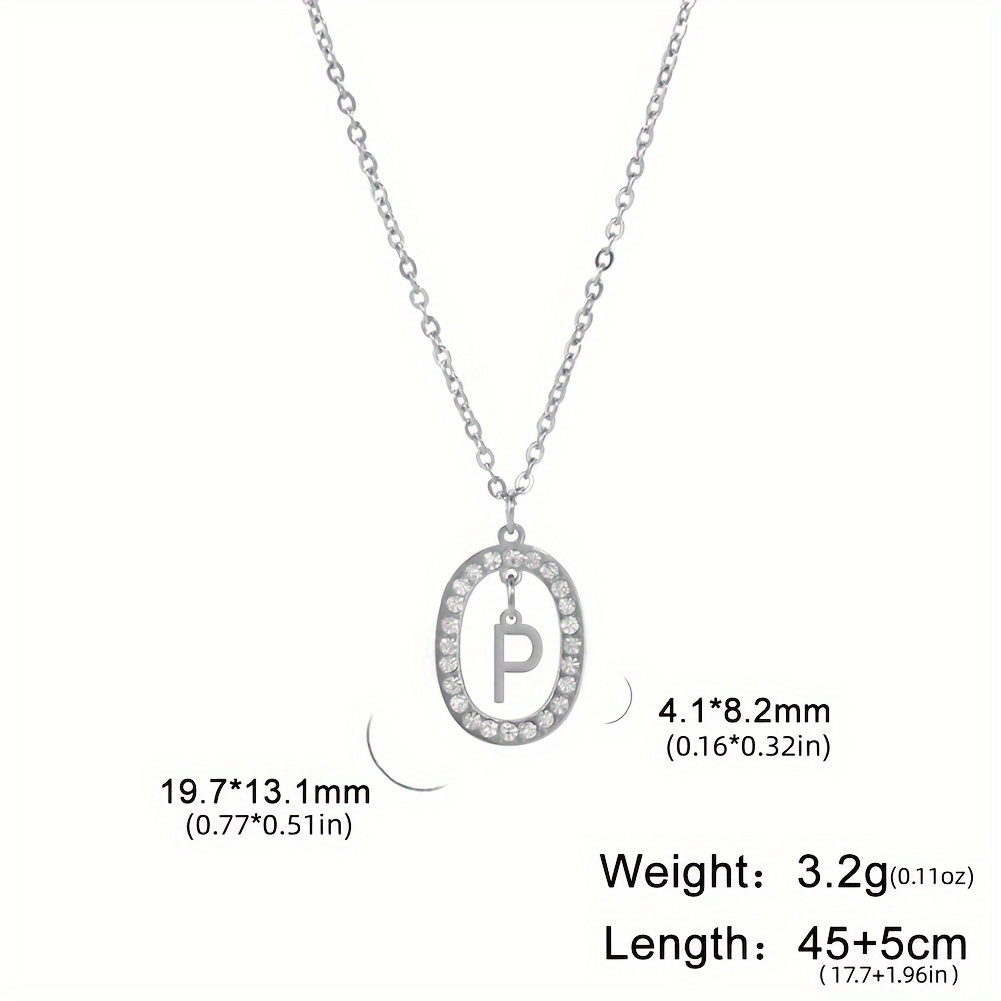 Oval 26 English Letter Chain Necklace Faux Men Women's - Temu United ...