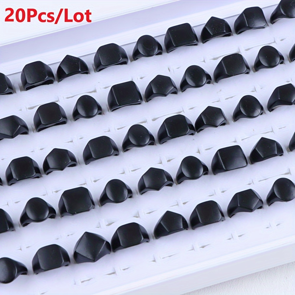 Fashion Causal Simple Black Geometric Rings Men Daily - Temu United Kingdom