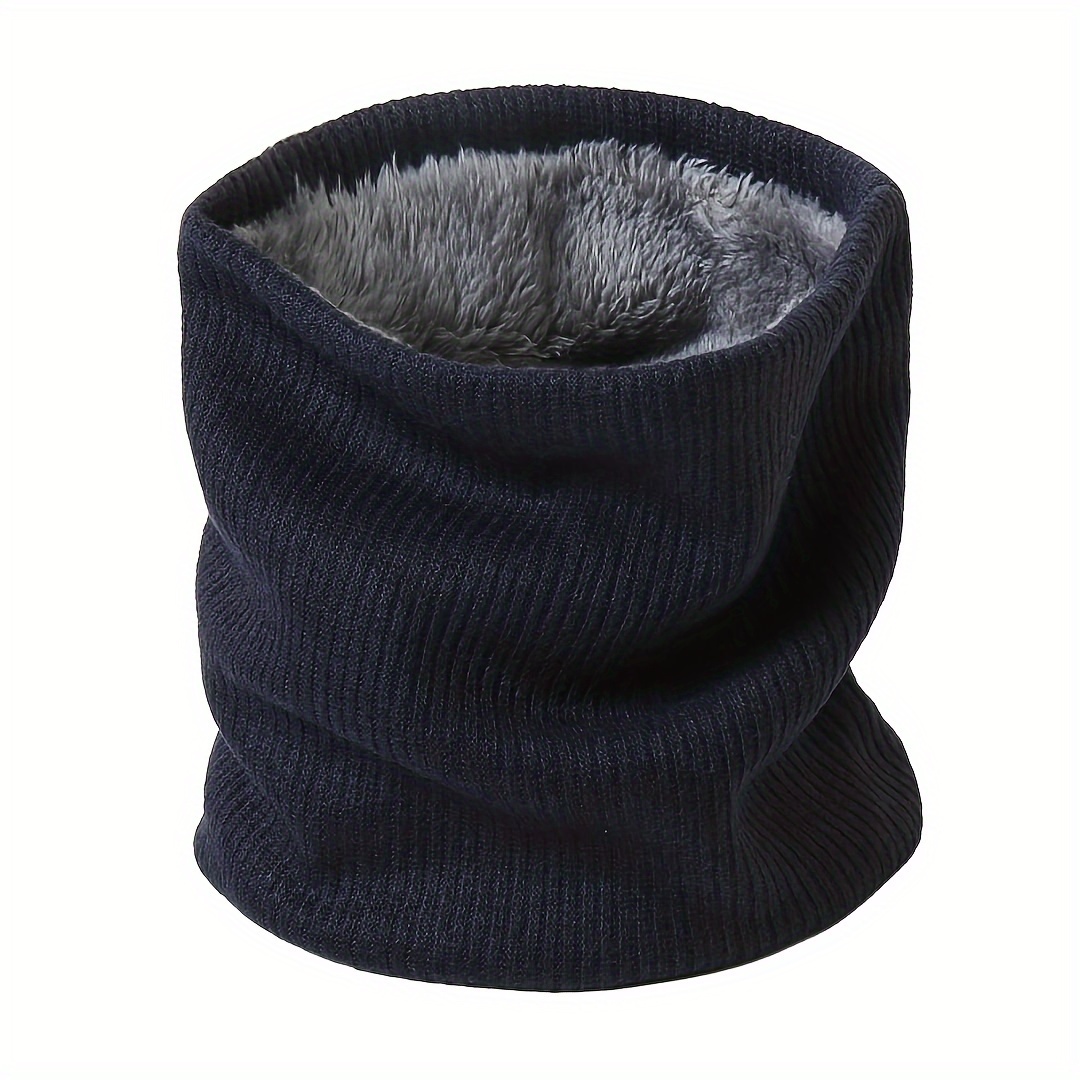 Winter Fleece Neck Warmer Windproof Thick Knitted Thermal Neck Gaiter ...