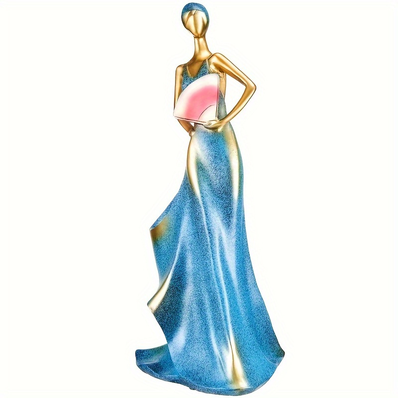 Desktop Wine Bottle Rack Blue Beauty Statue Wine Rack - Temu Canada