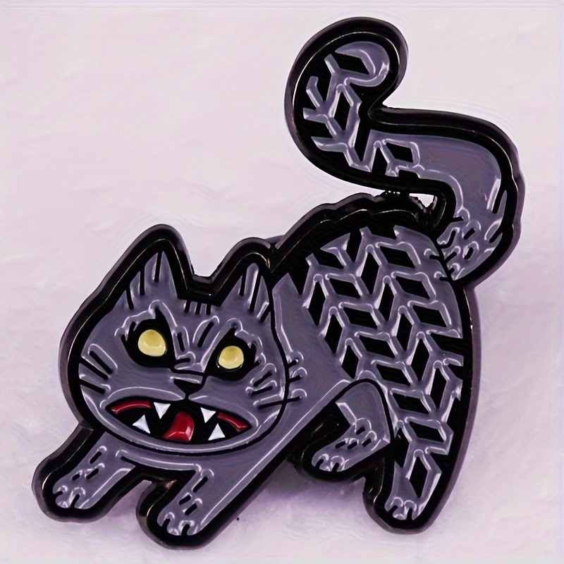 New Year's Gift Lucky Cat Witch Cat Flashing Enamel Brooch - Temu ...