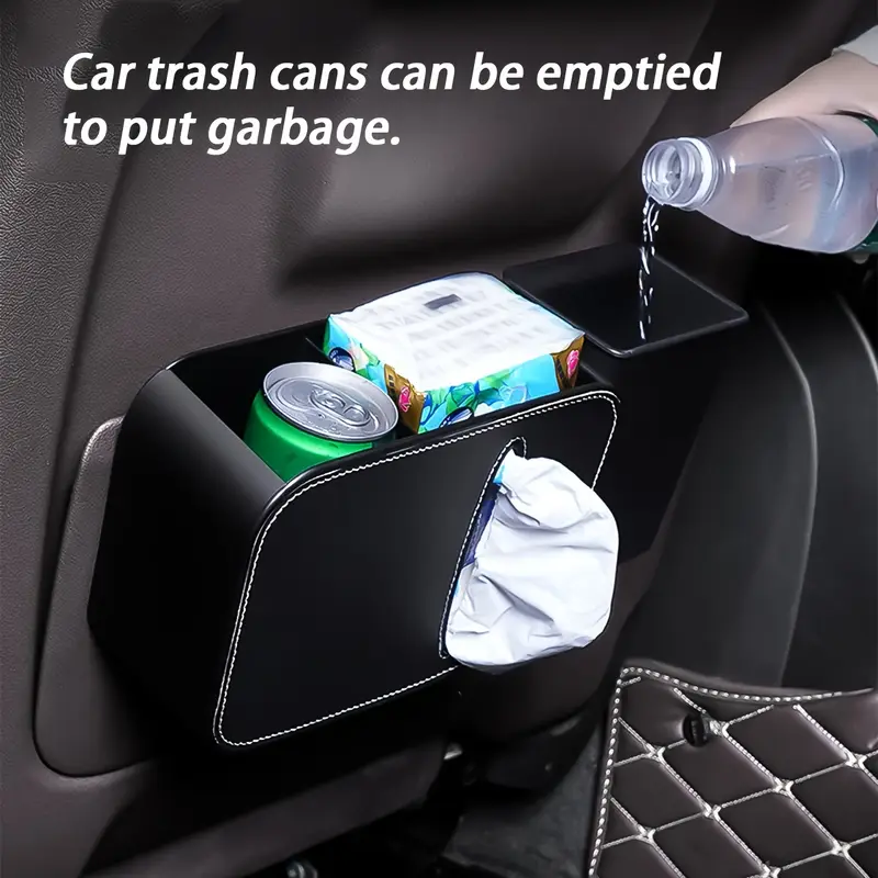 車用ゴミ箱 ティッシュボックス 収納ボックス 車内2 In 1収納傘バケツ シートバック吊り下げ収納ボックス Temu Japan