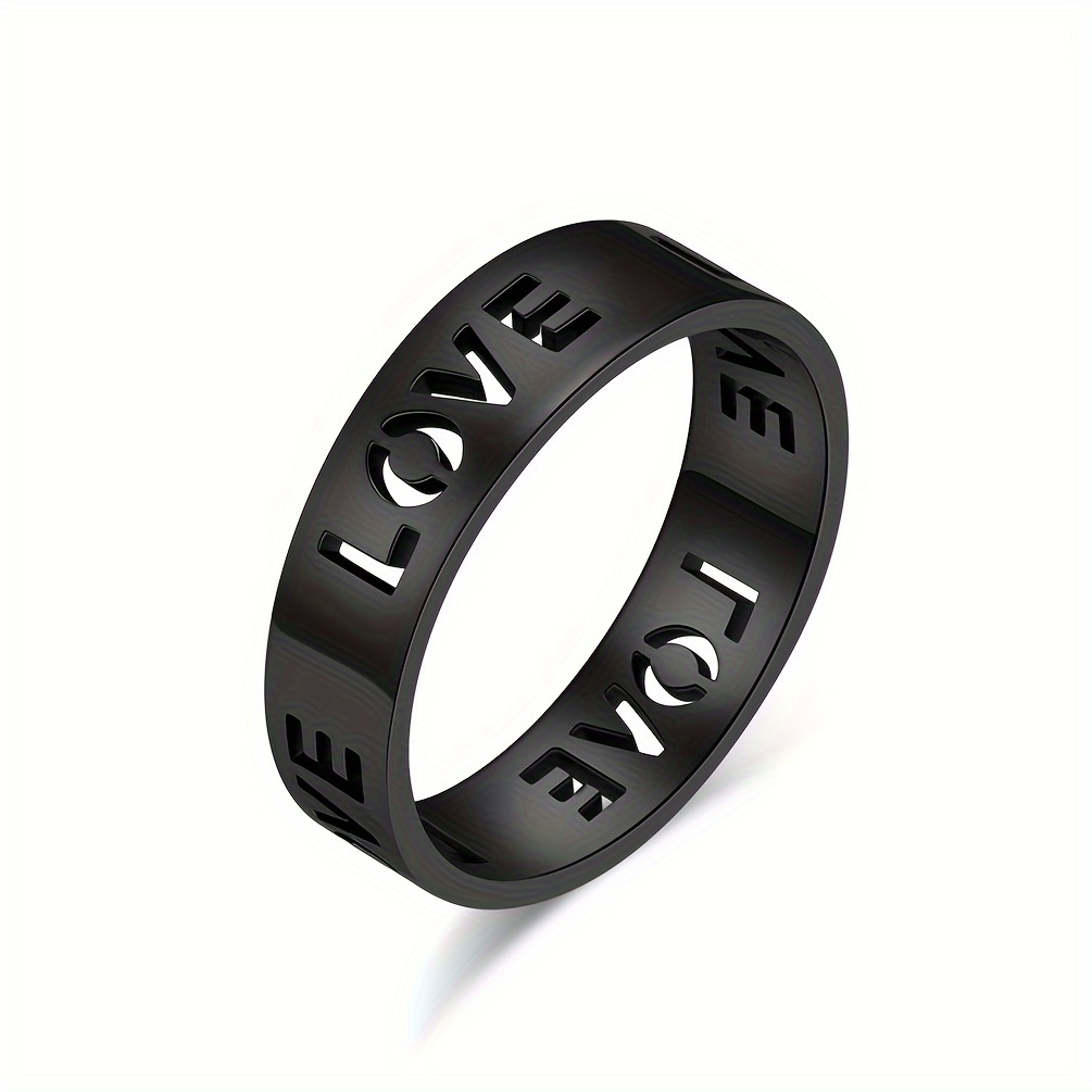 Simple Men's Trendy Ring Couple Love Stainless Steel - Temu United Kingdom