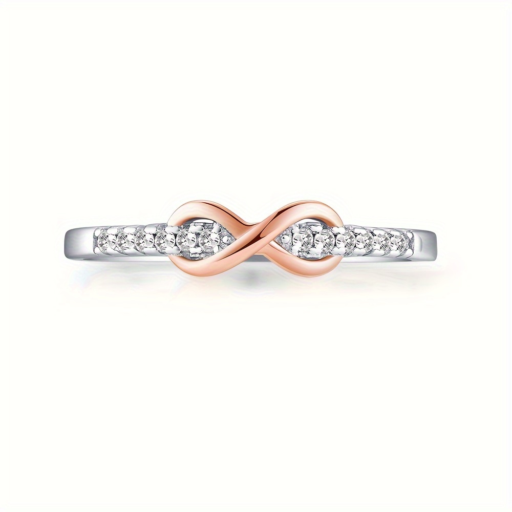 925 Sterling Silver Ring Trendy Infinity Design Paved - Temu United Kingdom