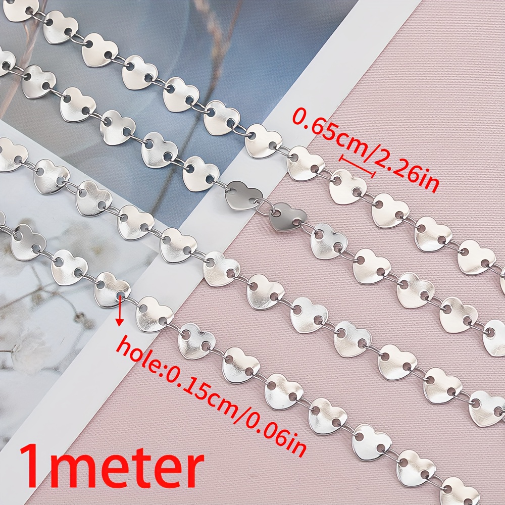 1meter Stainless Steel Chains Golden Love Heart Geometry - Temu United ...
