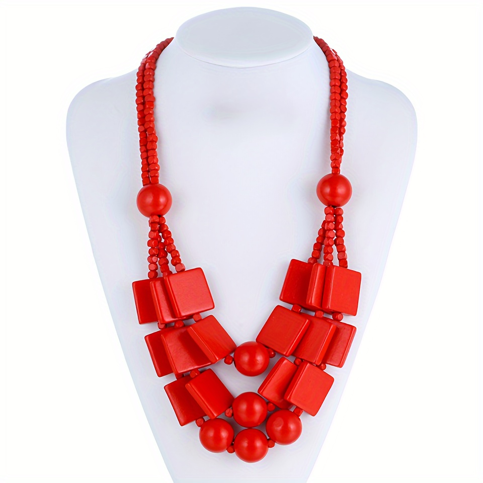 Exaggerated Bohemian Handmade Beads Necklace Personality Ethnic Style ...