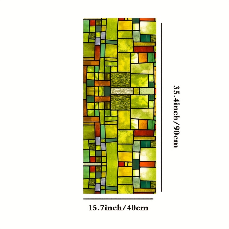 Abstract Color Geometry Printed Stained Glass Window Film - Temu Ireland