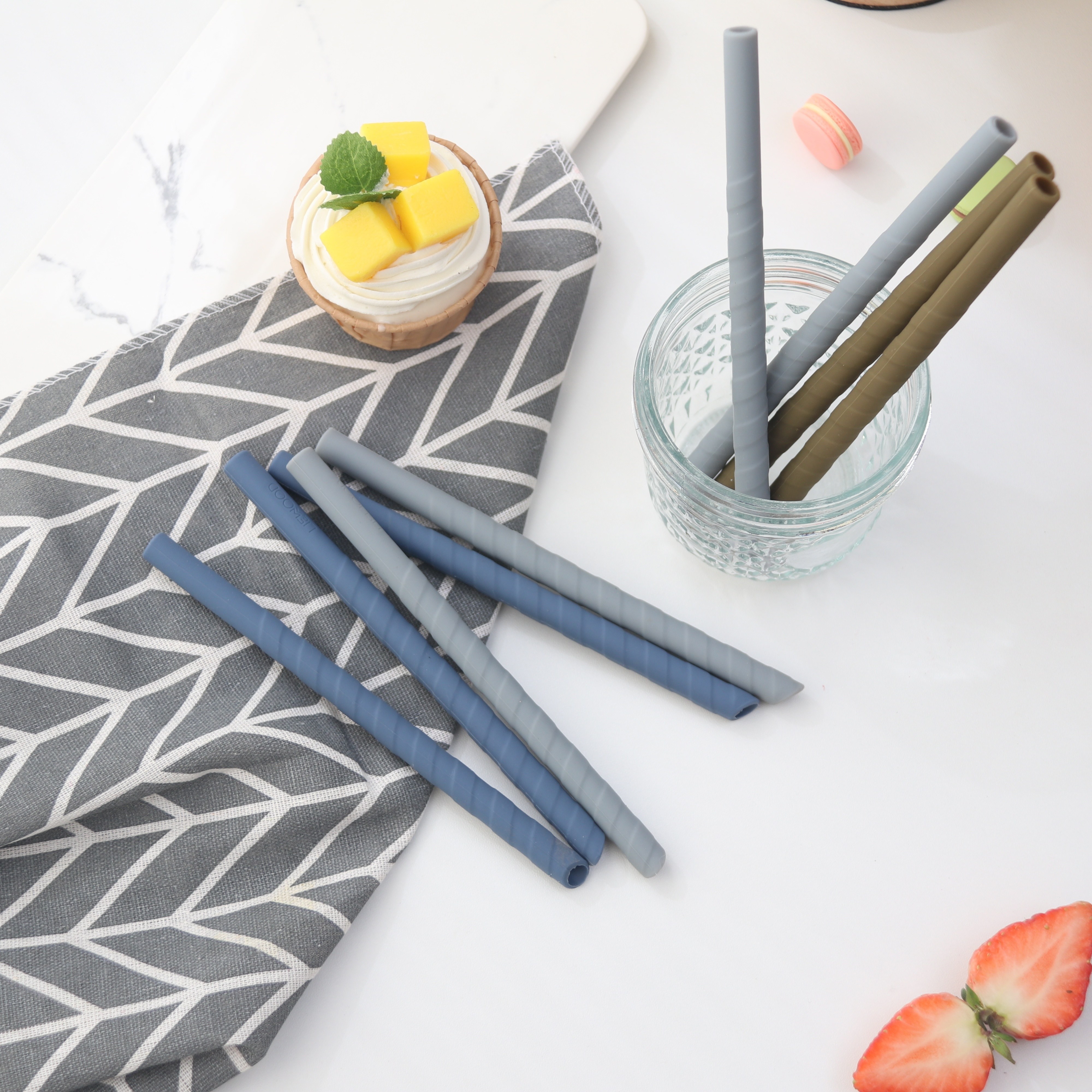 4 stuks siliconen rietje met schroefdraad vruchtensap koffie - Temu ...