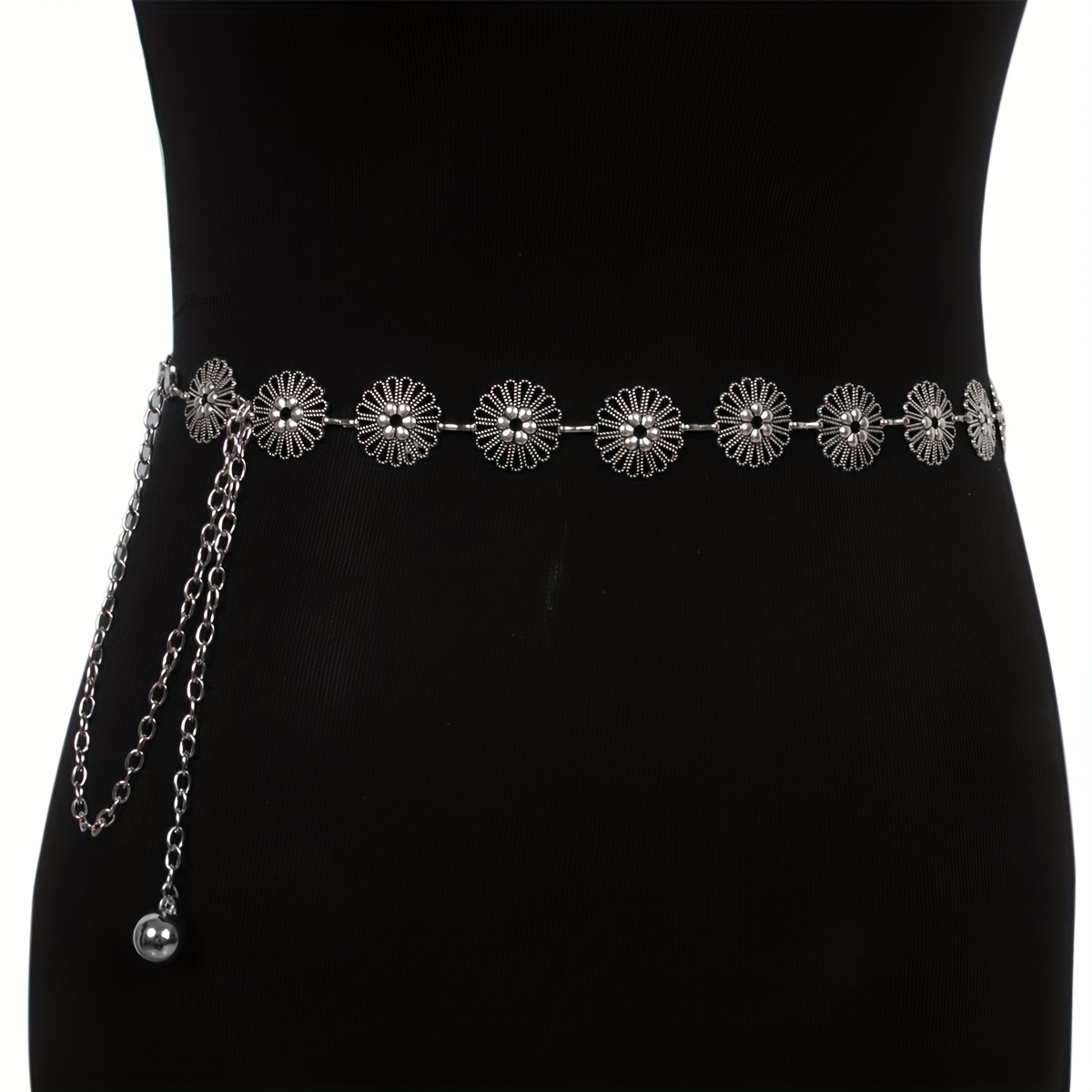 Hollow Flower Waist Chain Belt Elegant Vintage Style Body Temu Norway