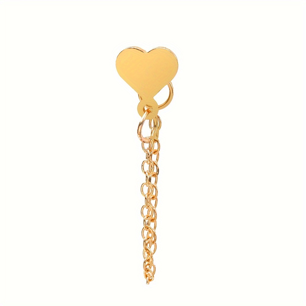 1pc Heart Shaped Tassel Earrings Men Simple Tassel Chain - Temu Ireland
