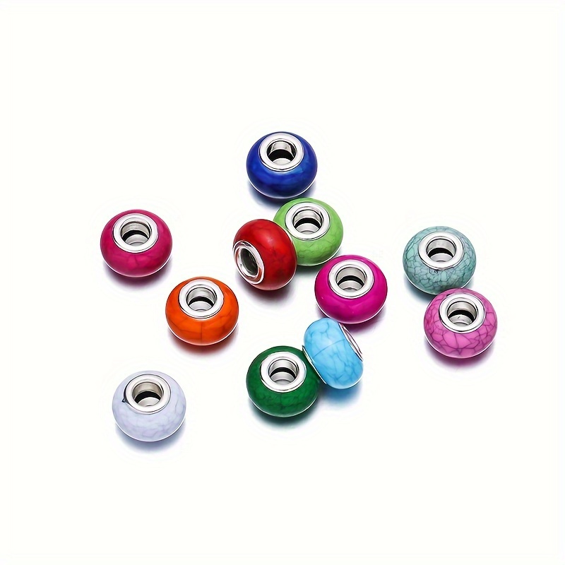 Classic Basic Patterned Resin Large Hole Rondelle Beads - Temu Ireland