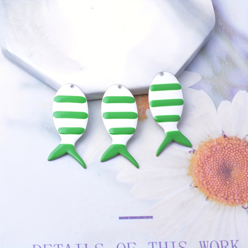 Copper Enamel Fish Charms Double Sided Cute Striped Fish - Temu United ...