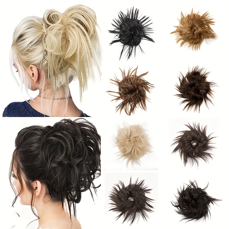 1pcs Messy Curly Wavy Hair Bun Elastic Drawstring Ponytail Extensions ...