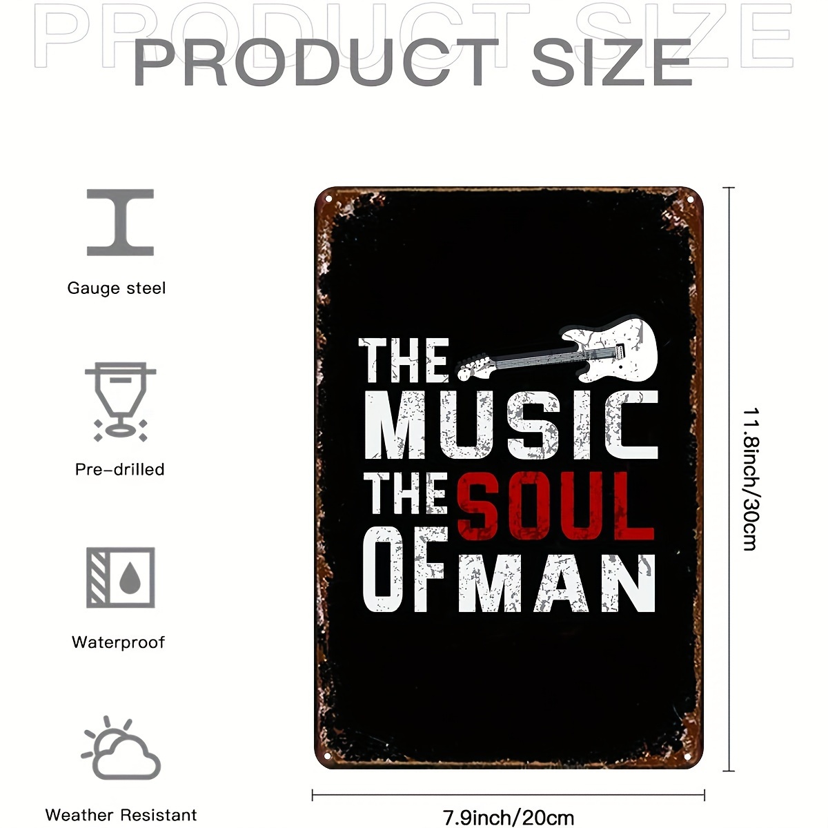 Music Soul Man Rustic Retro Style Vintage Wall Decor Metal - Temu Australia