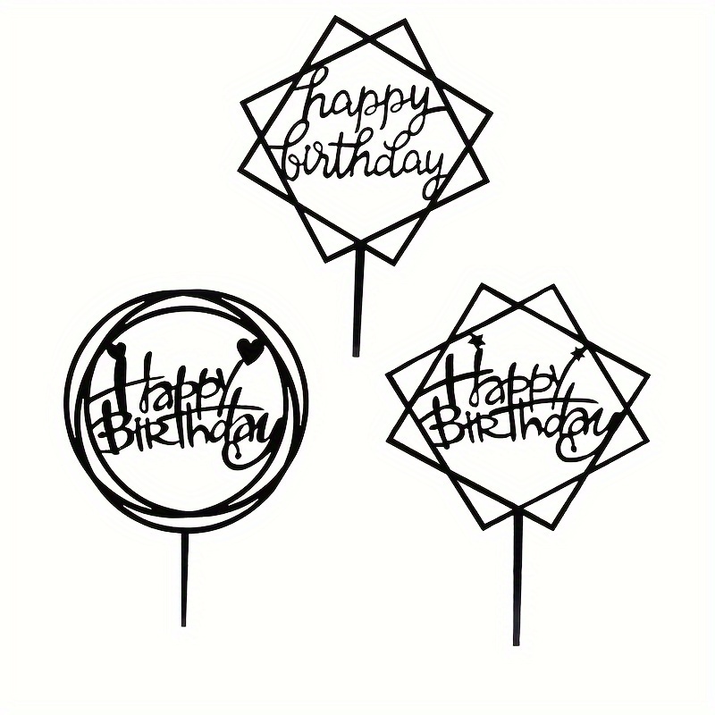 Acrylic Cake Decor Topper Party Cake Decor Happy Birthday - Temu Australia