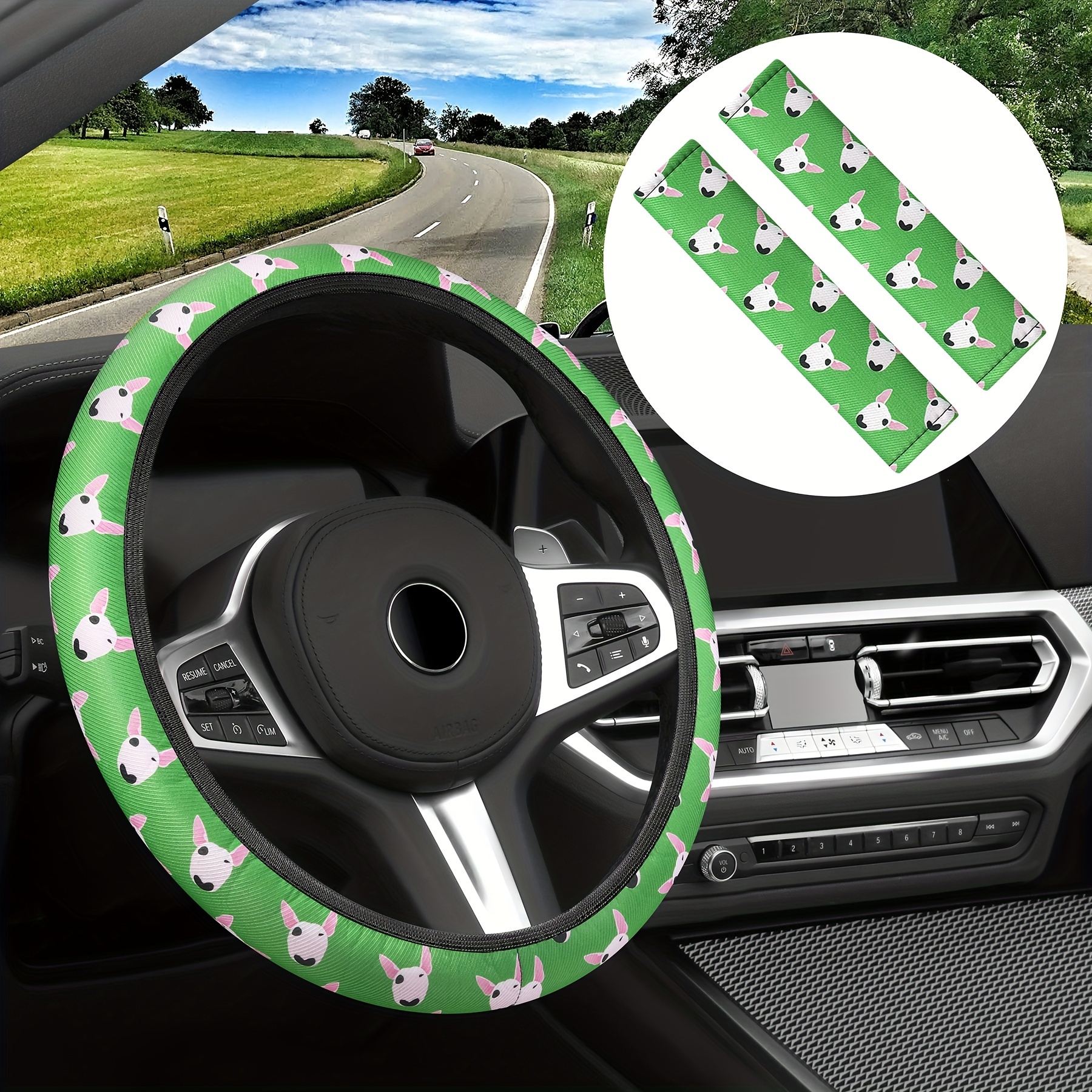 Cute Puppy Printed Car Interior Accessories Soft And - Temu Canada