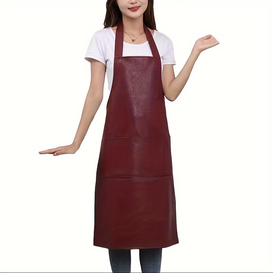 1pc Solid Color Polyester Multi Functional Apron Unisex Waterproof ...